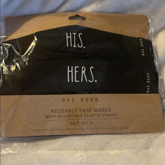 Rae Dunn | Accessories | Rae Dunn Set Of 2 Black Cotton Face ...
